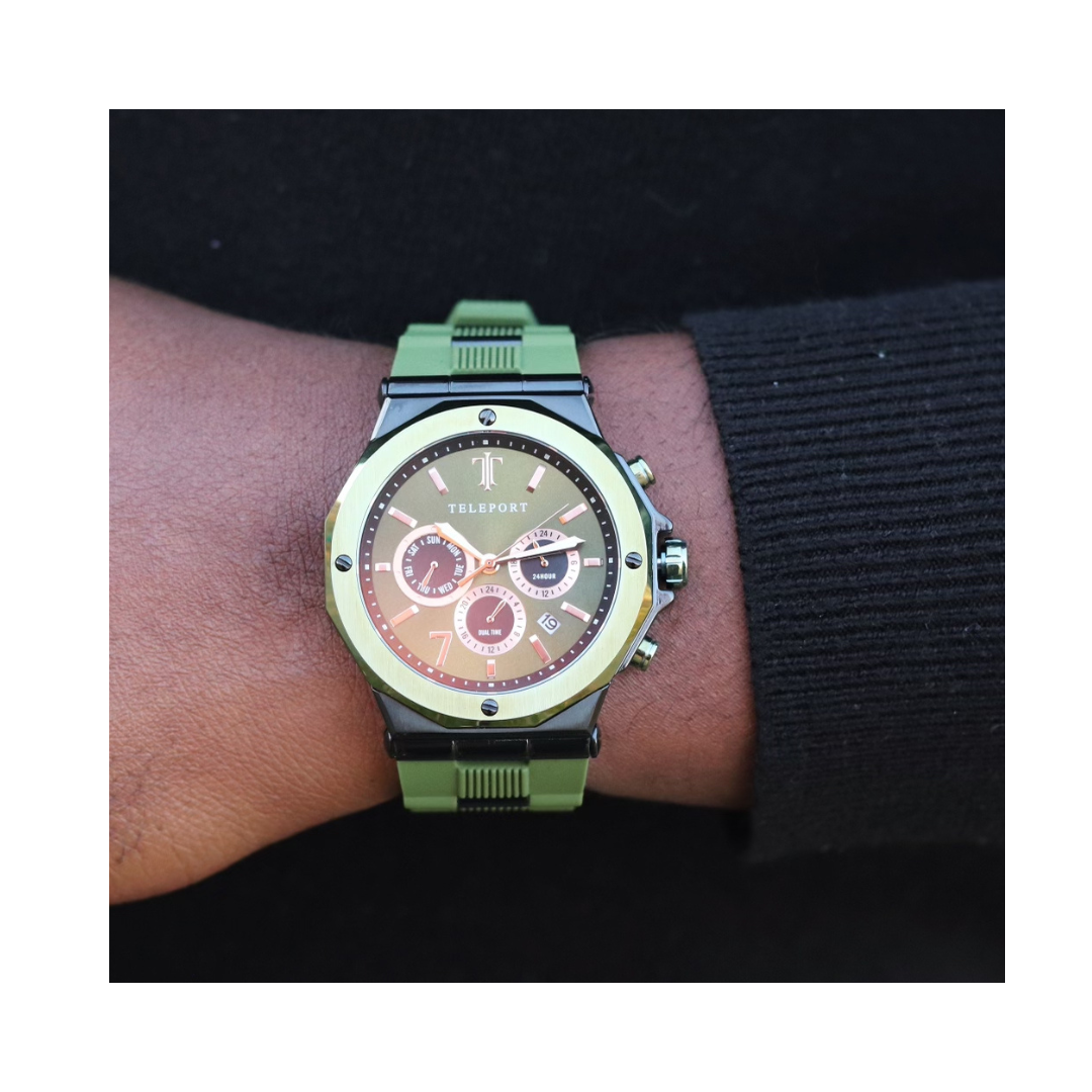 Teleport Watches | Army Green Silicone Watch