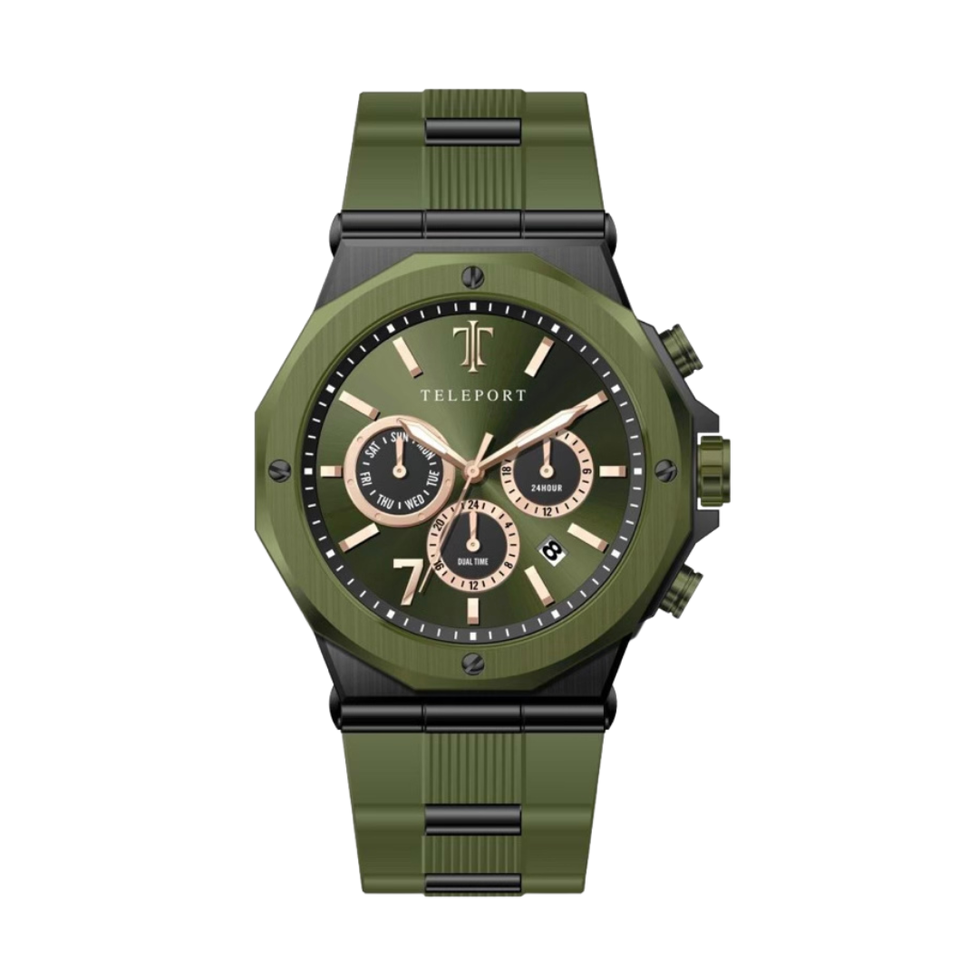 Teleport Watches | Army Green Silicone Watch