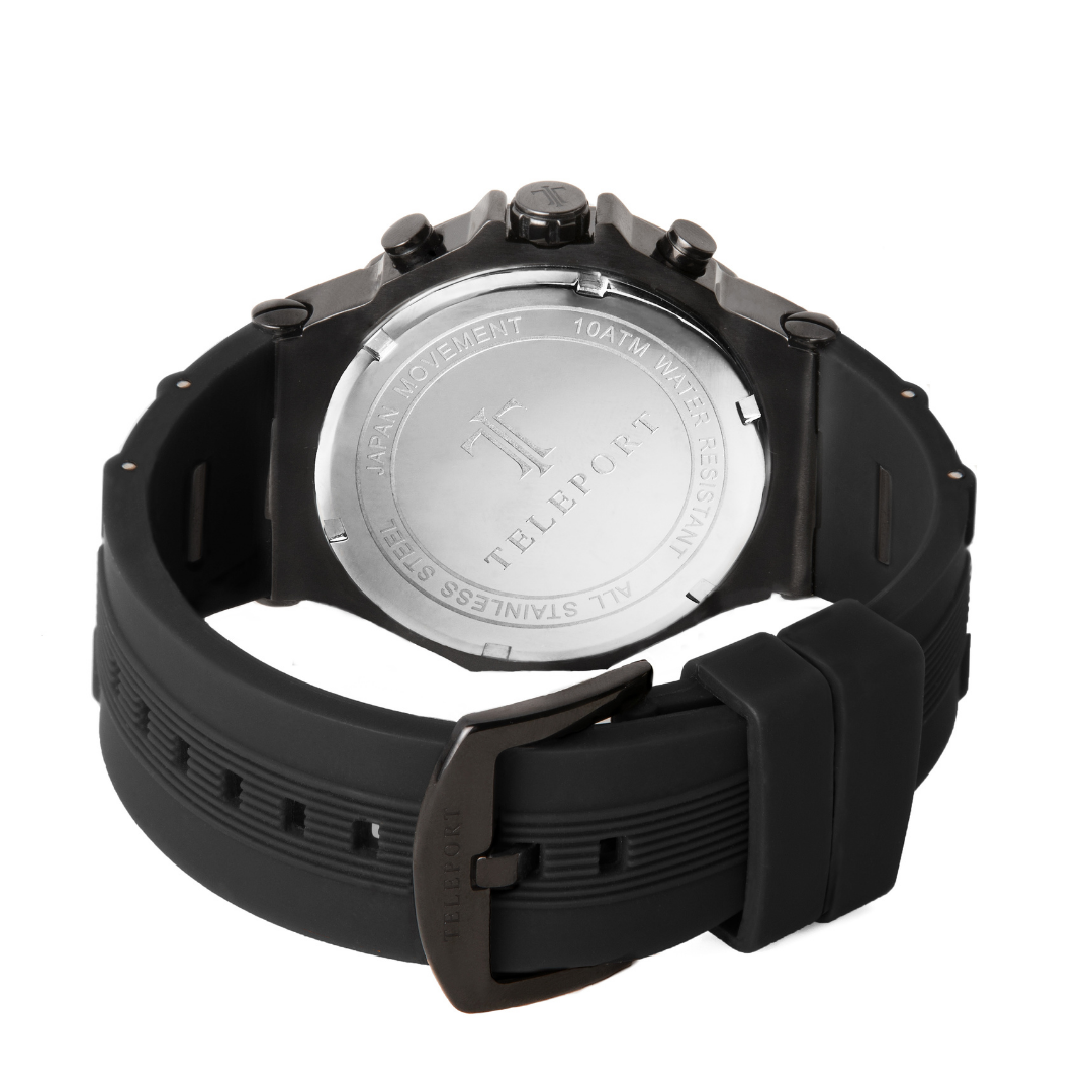 Teleport Watches | Jet Black Silicone Watch