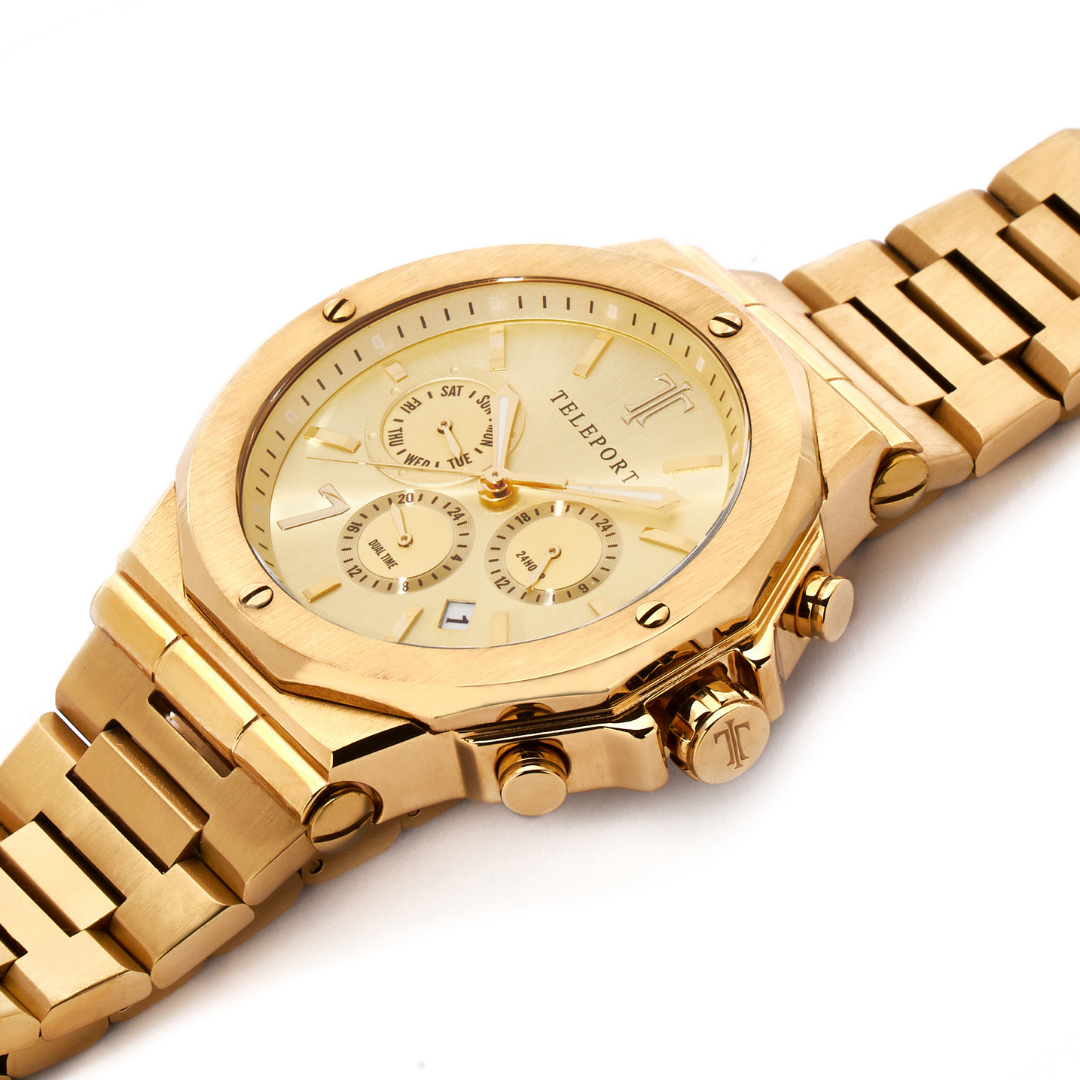 Teleport Watches | Men's Gold Metal Watch