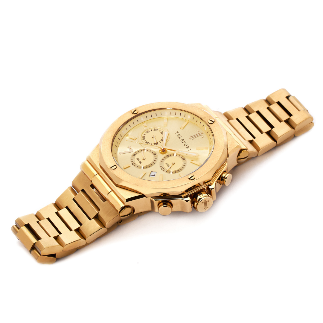 Teleport Watches | Men's Gold Metal Watch