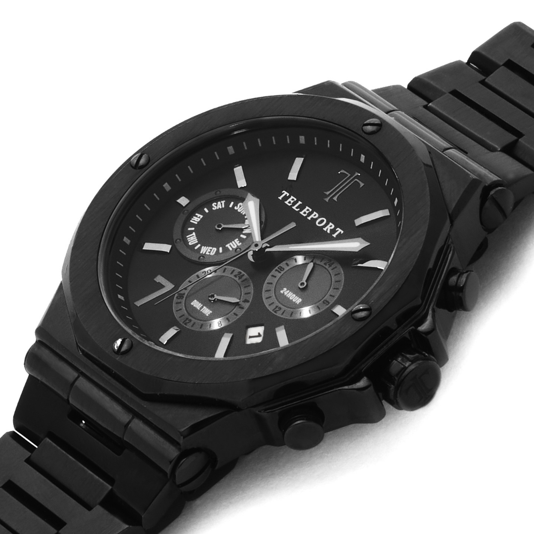 Teleport Watches | Men's Jet Black Metal Watch